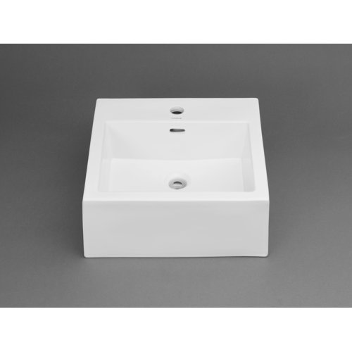 Ronbow 17 5 White Ceramic Rectangular Vessel Bathroom Sink With